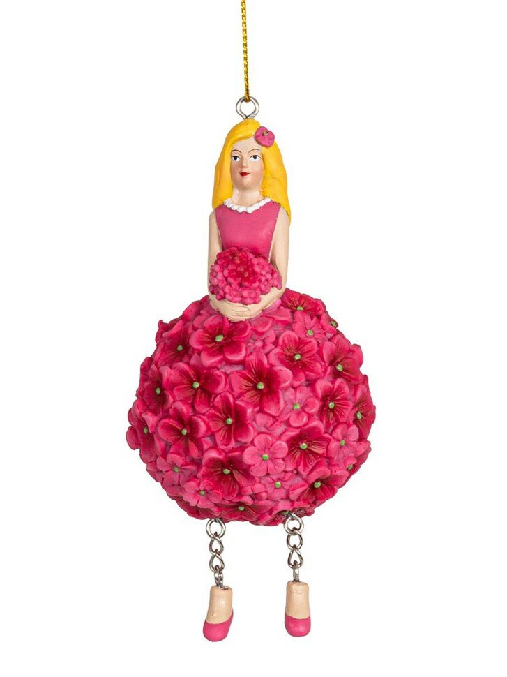 Fiebiger Floristik 850019-450 Фигурка декоративная, Blumenmadchen "Гортензия", 11 см