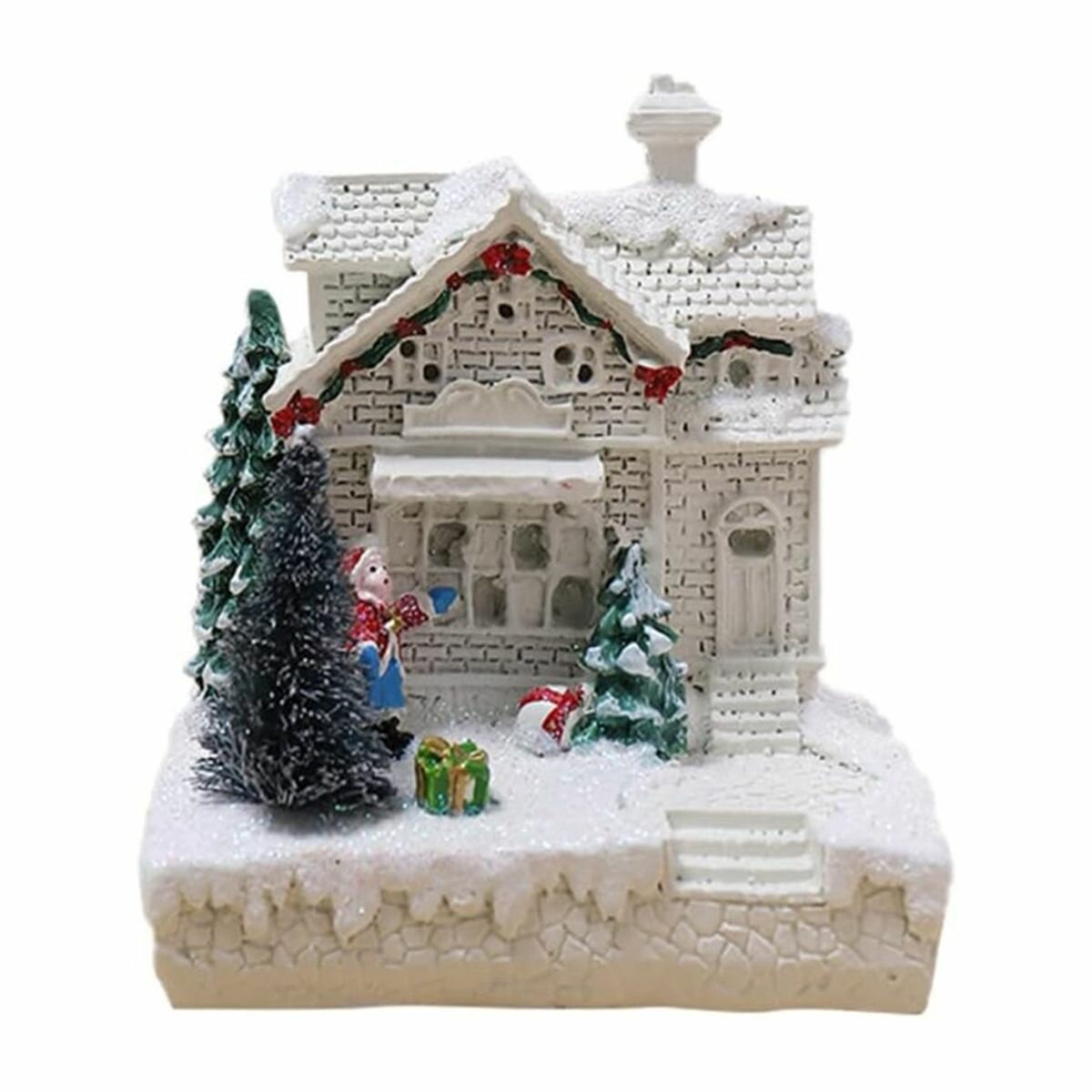 Рождественская сцена, деревня, город, снег, светодиодное украшение C