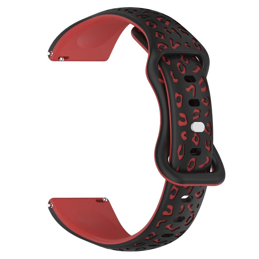 Ремешок для часов ATOPKEY 18/20/22 мм, силикон, Black Red