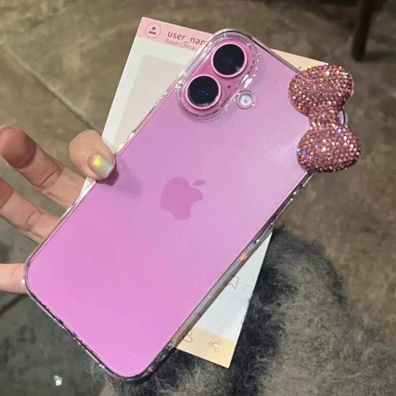 Розовый чехол с бантом для iPhone 15 Pro Max