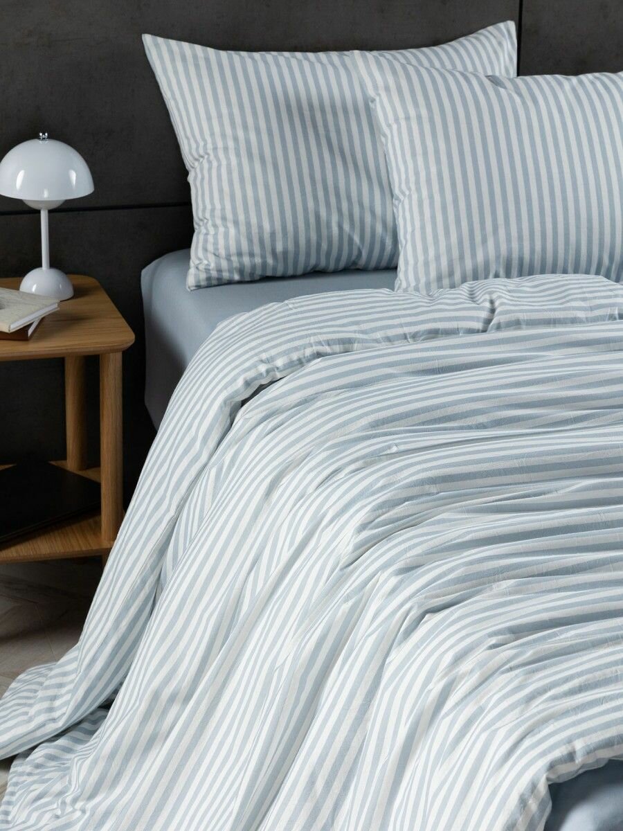 Постельное белье Askona (Аскона) Organic Cotton (односп) Голубая полоска