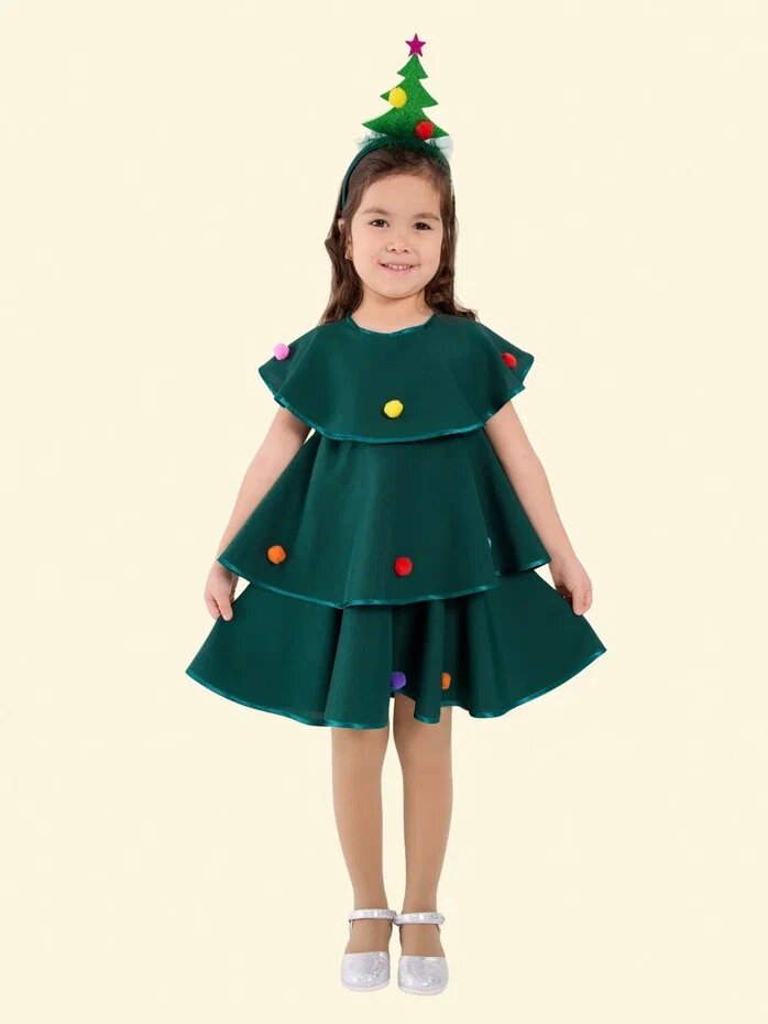 Детский карнавальный костюм Елочка на рост 104-110 (размер 28)