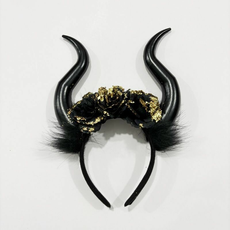 Рога черные с цветами