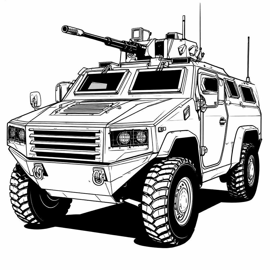 Набор детских раскрасок "Бронемашина", плотная бумага формата А4, 10 шт, от 1 года