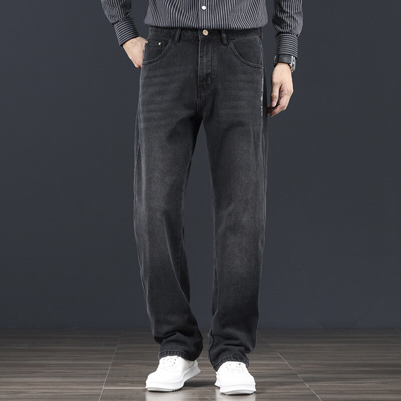Слим тапер джинсы Rong Прямые весенне-осенние джинсы мужские новинки ретро брюки, Размер_34
