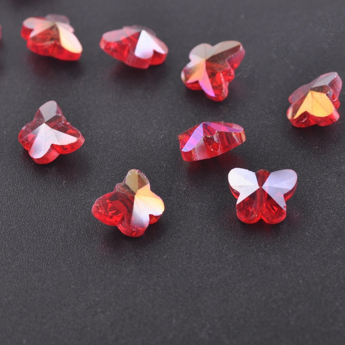 10 шт. 10x8 мм подвески бабочки граненые стеклянные хрустальные бусины россыпью много искусственных поделок