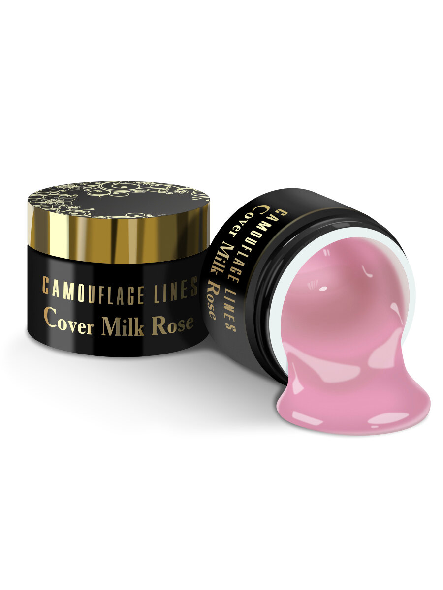 Nail Club professional Камуфлирующий гель для ногтей CAMOUFLAGE LINES Cover Milk Rose 15 мл.