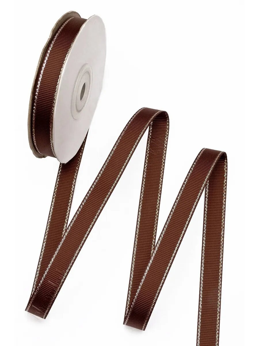 Лента репсовая с люрексом 1,2см (20 ярдов)