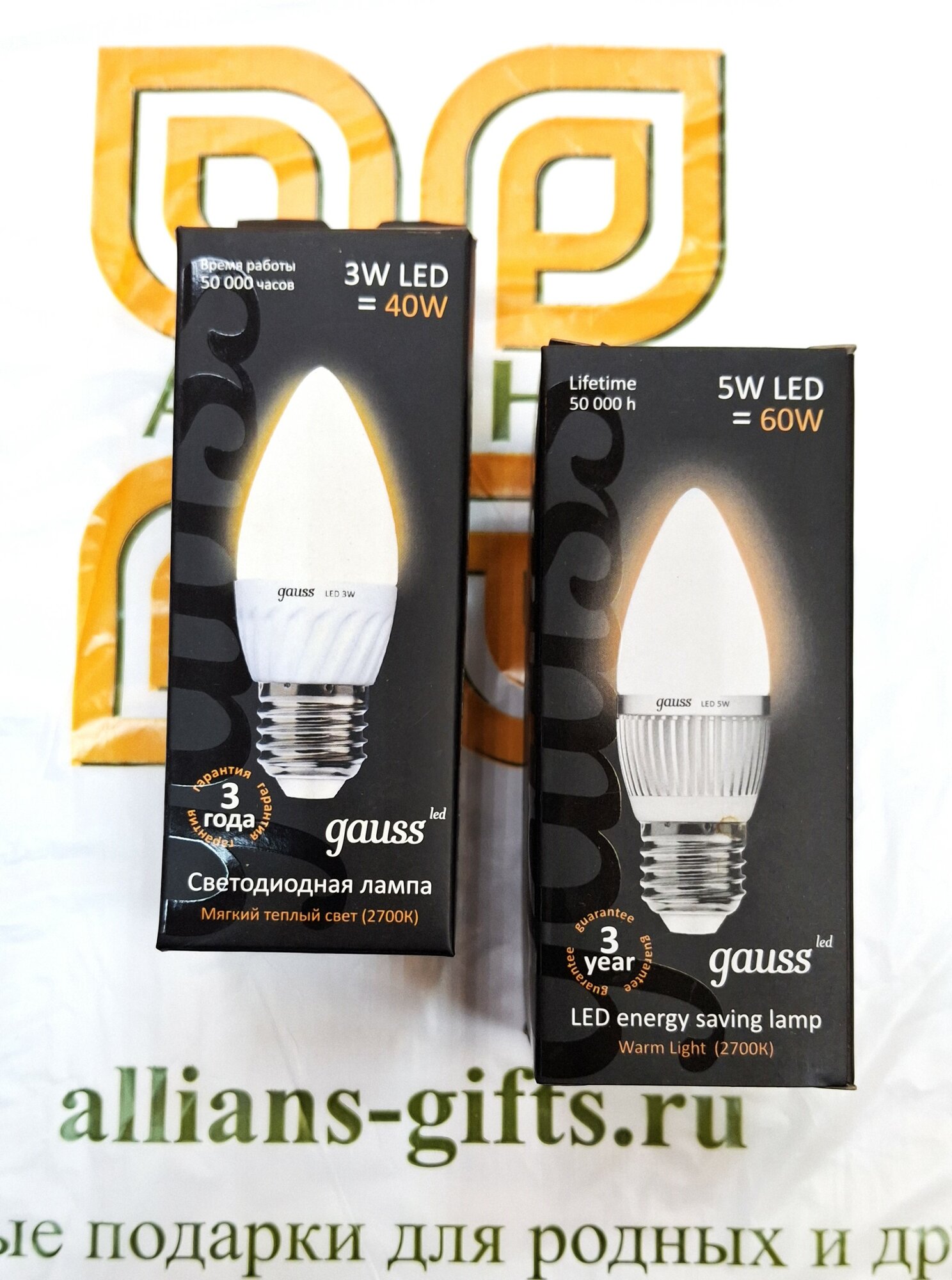 Лампа светодиодная GAUSS led 5вт (60вт) e27 2700k свеча, металл, теплый EB103102105