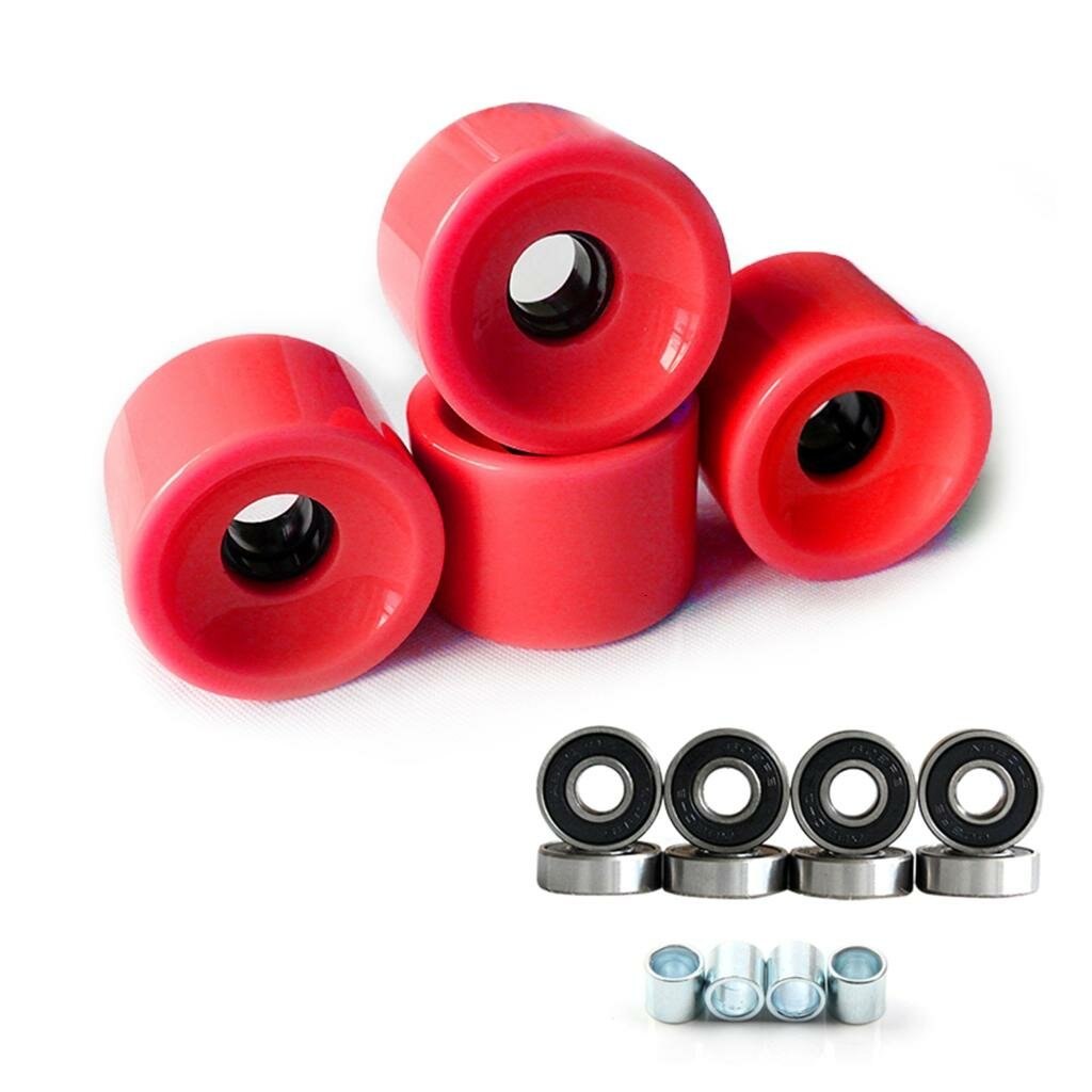 Колеса для скейтборда с подшипниками 78A, 4 шт, красный