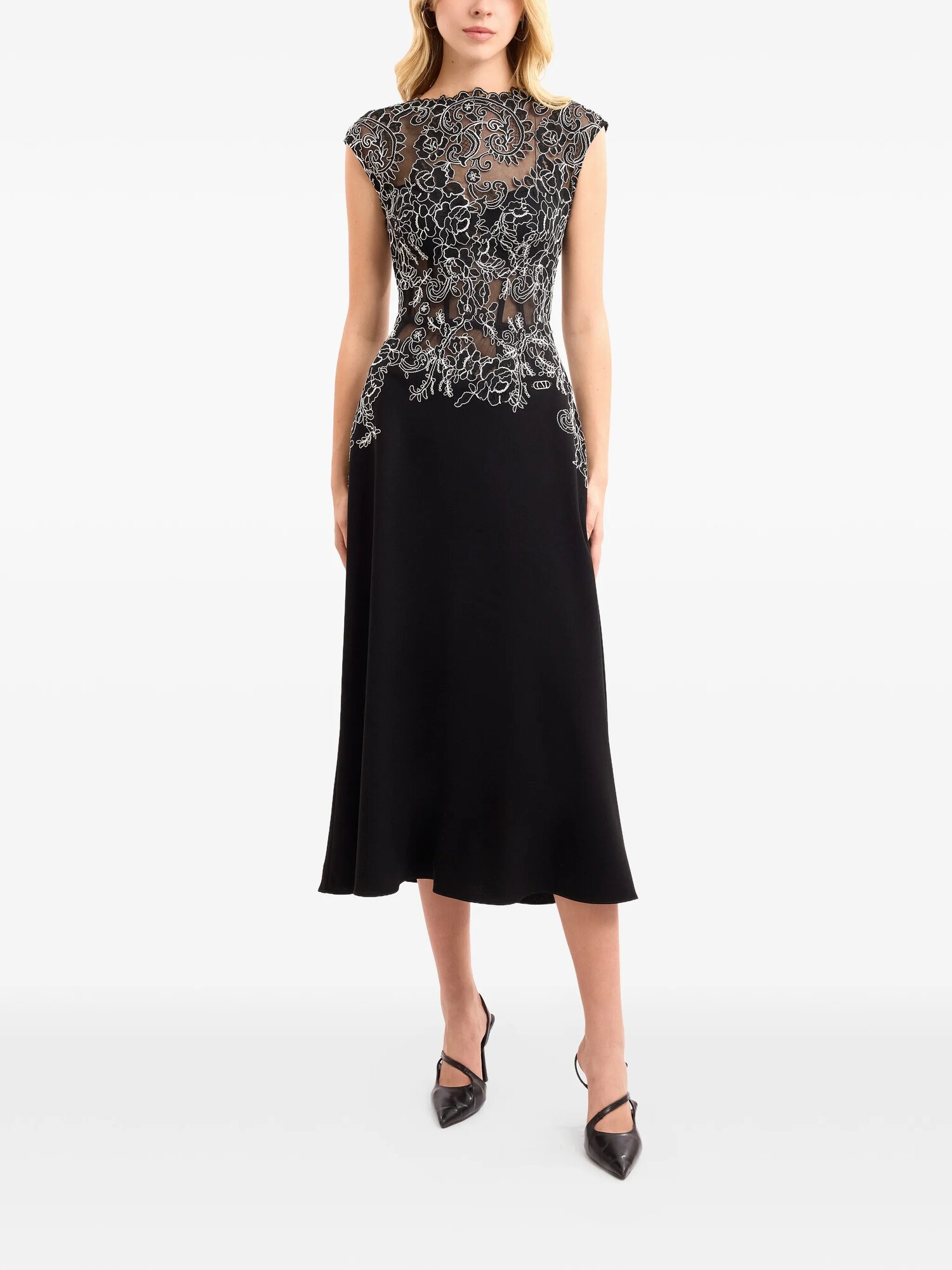 Платье Embroidered midi dress