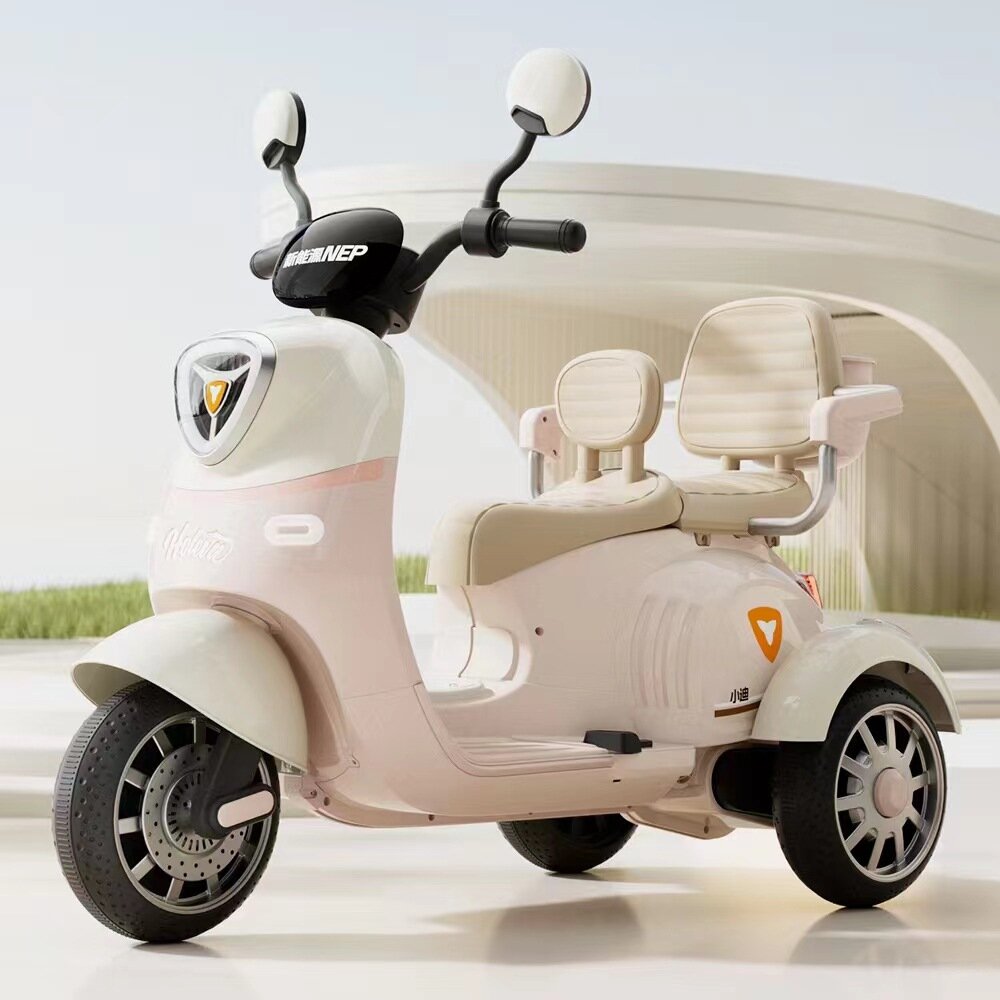 Детский электромобиль мотоцикл для мальчиков и девочек, перезаряжаемый трехколесный велосипед, игрушечная машина на батарейках