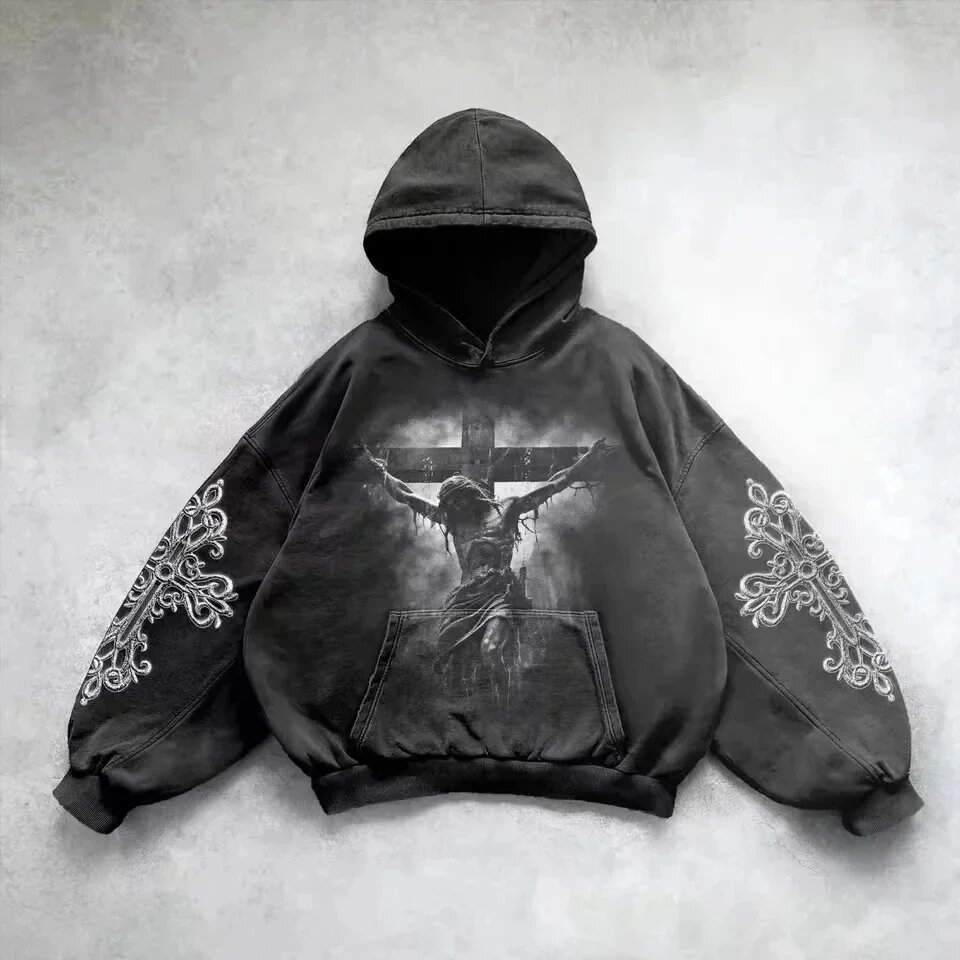 Хлопковая толстовка oversize с принтом, L, high quality11