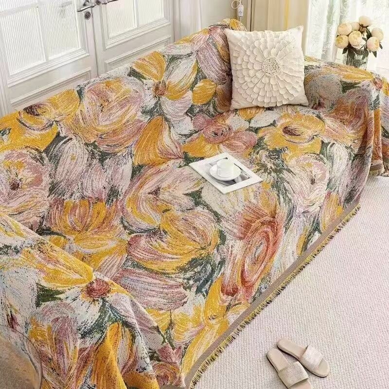 Французская романтическая накидка на диван 90x180 см антипылевая защита, декоративный плед! Для односпальных диванов и кресел