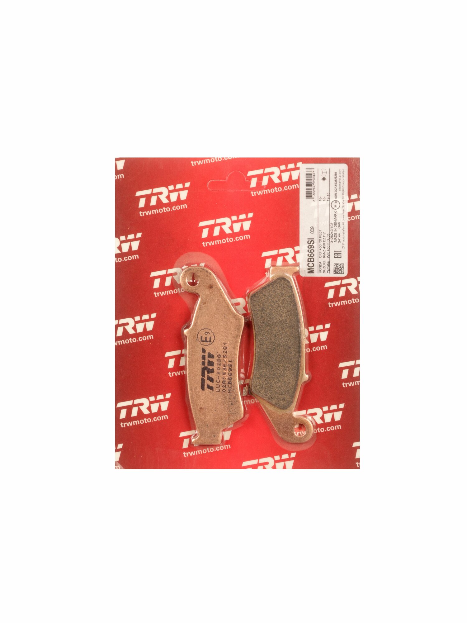 Колодки тормозные дисковые для мото передние TRW (MCB669SI)