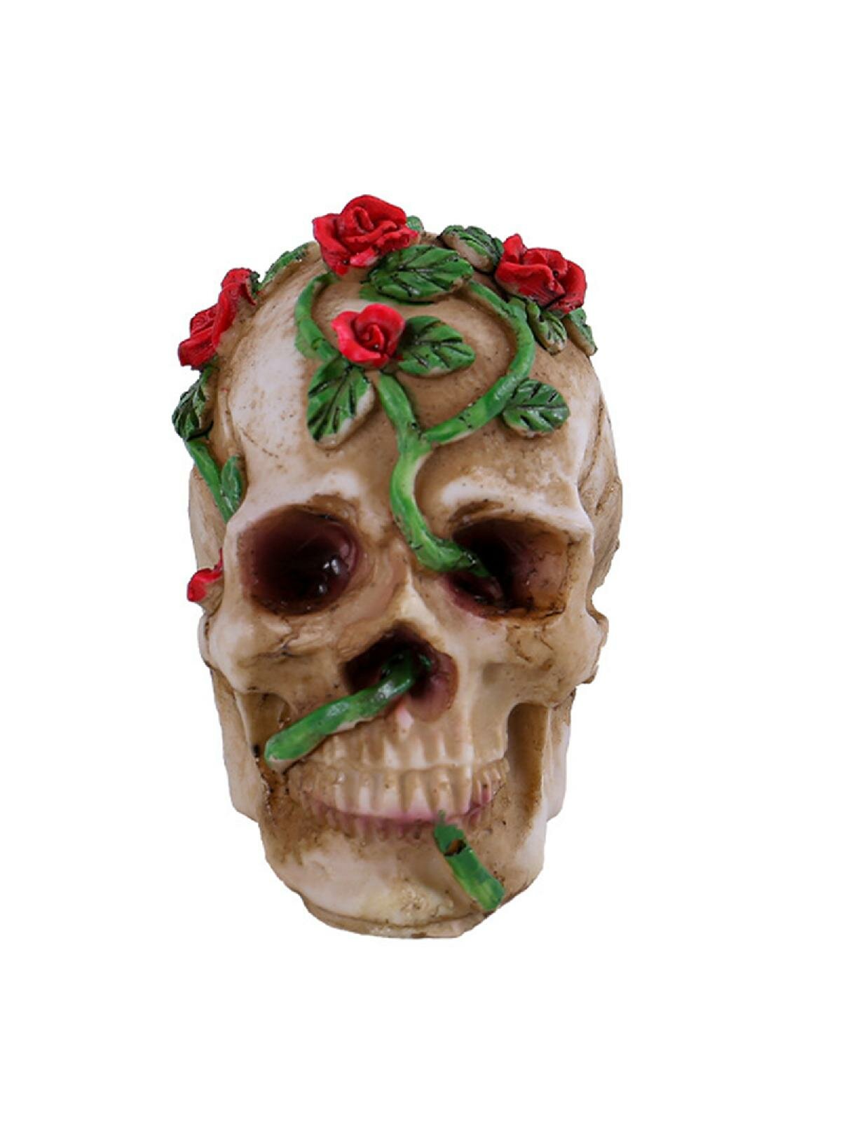 Маленькая фигурка черепа на Хэллоуин с топорами, пугающий орнамент из декоративных смол