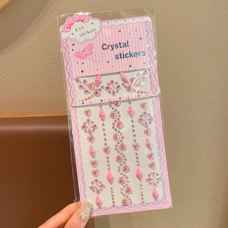 Детские наклейки с алмазами для лица, наклейки для сценического макияжа для девочек, наклейки для рисования на лице для