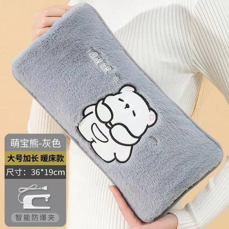2025 Горячая бутылка с водой, перезаряжаемая, взрывобезопасная, теплая водяная сумка, национальный стандарт, мультяшный плюшевый милый грелка для рук, сумка для грелки, теплая для ребенка