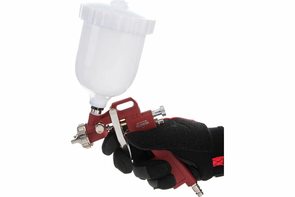 Краскопульт, пневмокраскопульт с верхним бачком 0,6л, Elitech