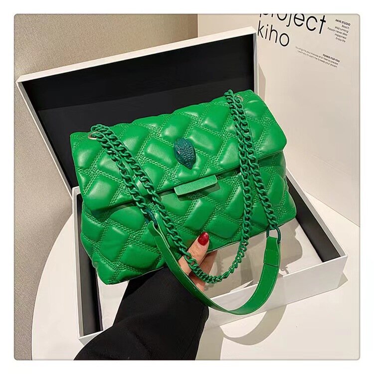 2026 Новейшая кросс-бордерная сумка в стиле Chanel, маленькая цепная сумка, однотонная, стеганая, с вышивкой в виде орлиной головы, женская сумка, большая вместимость, одно плечо, кроссбоди для поездок