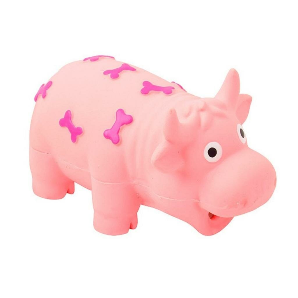 Собачья резиновая игрушка в форме коровы с пищалкой, Розовый