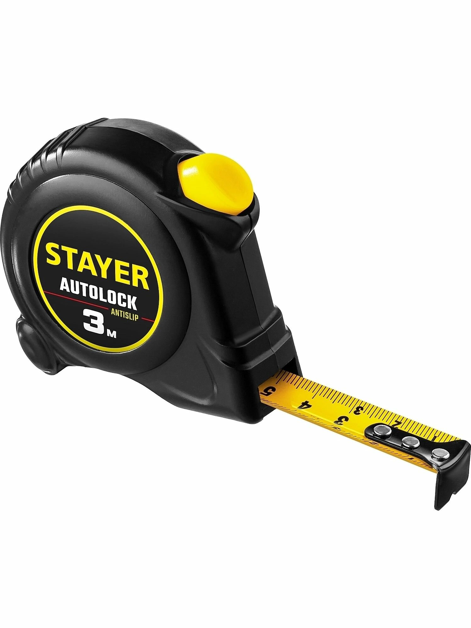 Рулетка с автостопом STAYER AutoLock, 3 м х 16 мм