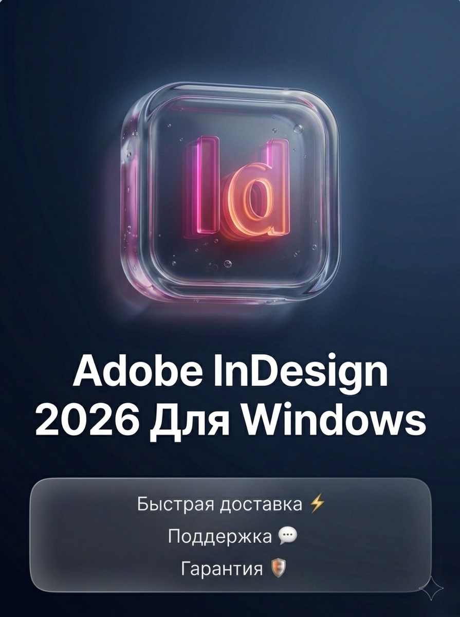 Adobe InDesign 2026, Бессрочная активация, для ПК windows, гарантия