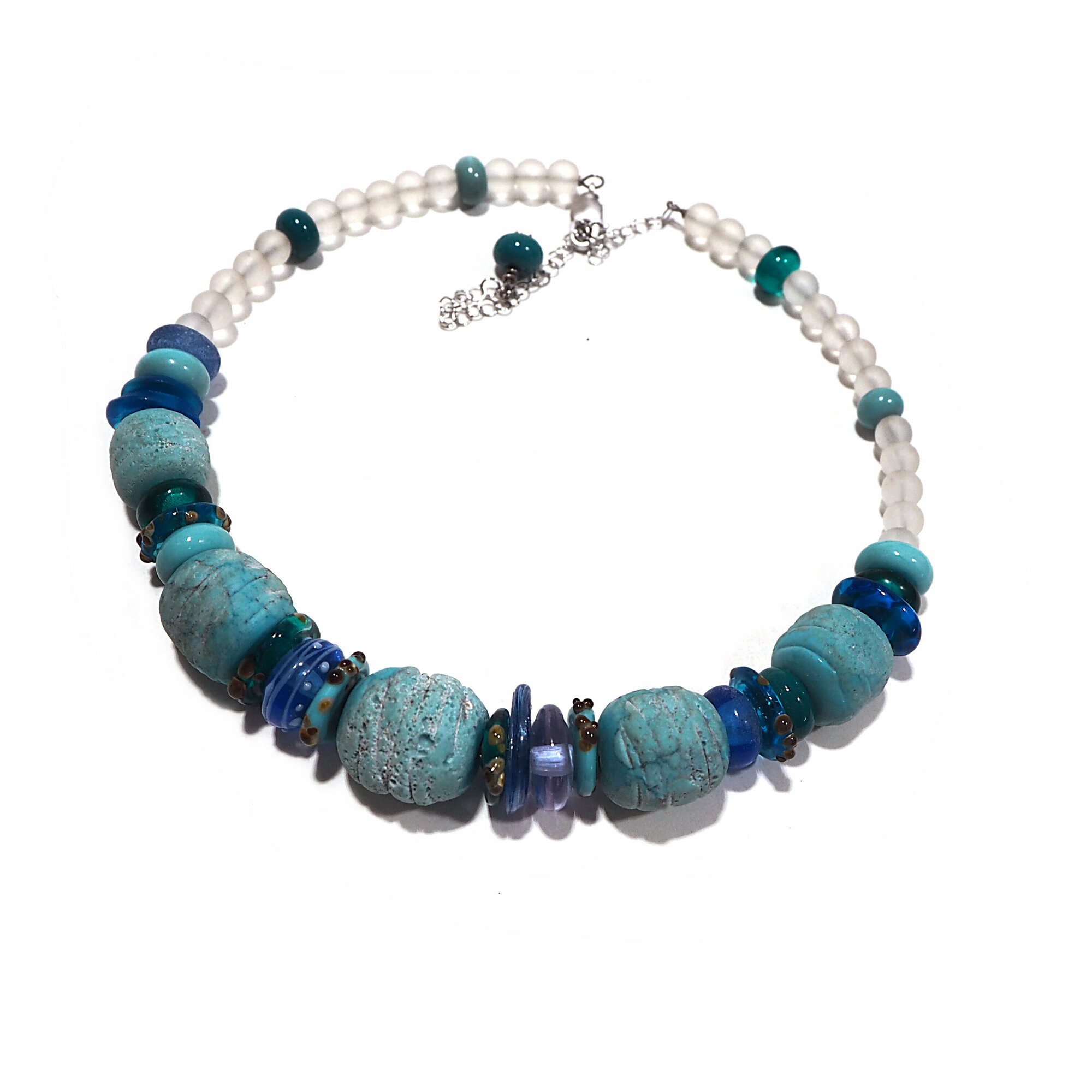 Колье, кварц, муранское стекло