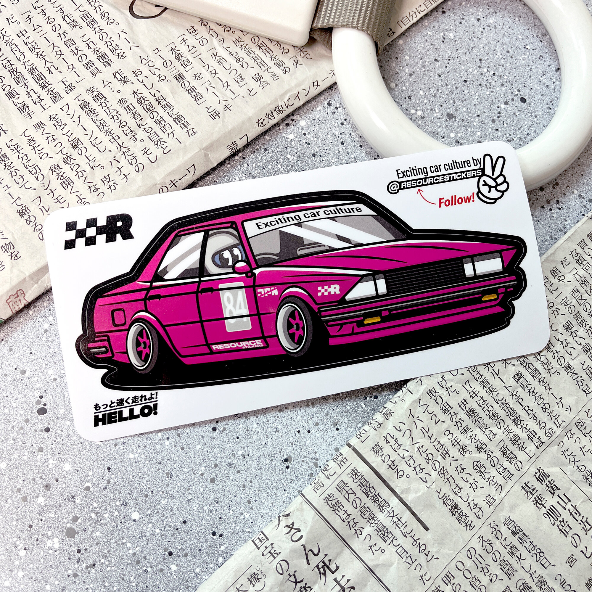 Виниловая наклейка машинка Bosozoku 15х5.5 / Resource Stickers
