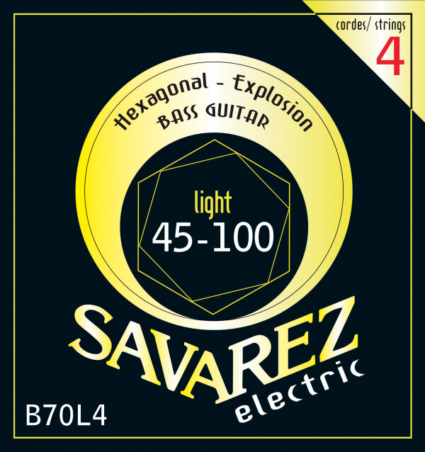 Струны для бас-гитары Savarez B70L4 Hexagonal Explosion 45-100