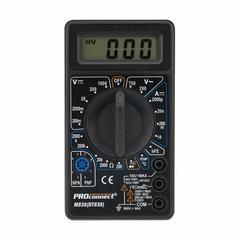 Портативный мультиметр M838 (DT838) PROconnect 1 шт арт. 13-3013