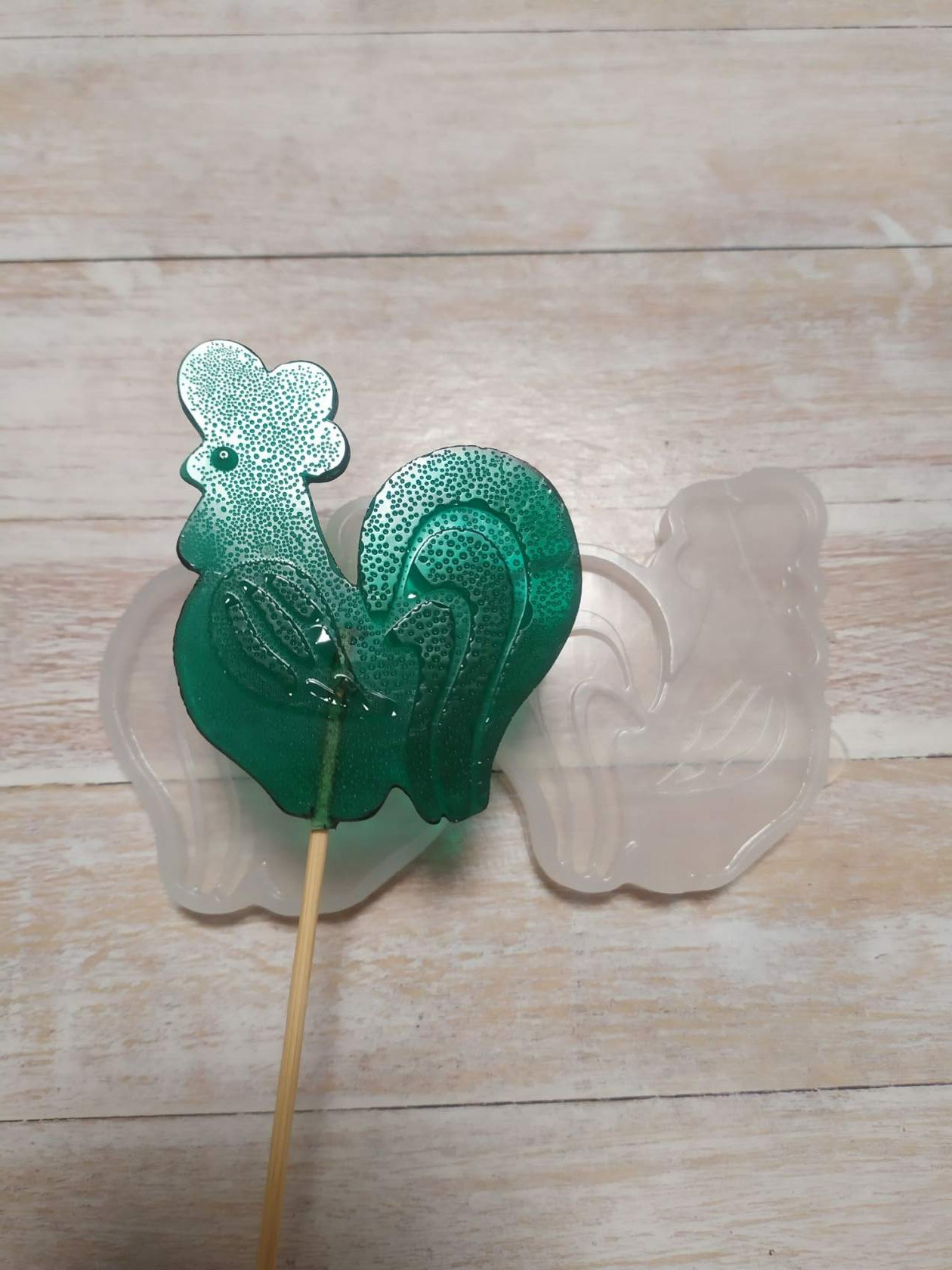 Силиконовая форма для леденцов "петушок" 6*7,5 см 2 ячейки