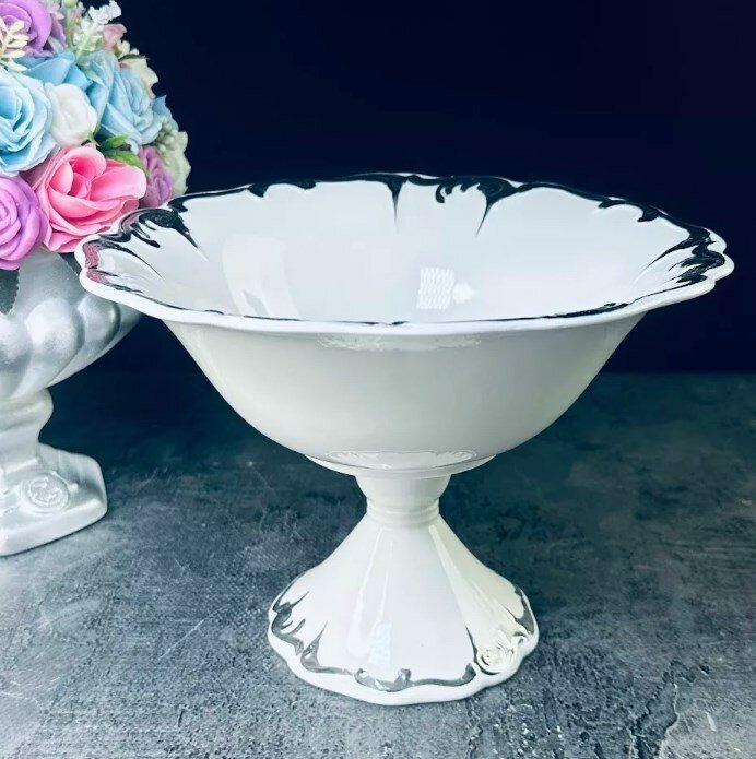 Фруктовница 22см на ножке ARGENTO Фарфор 666-393 118-666-393