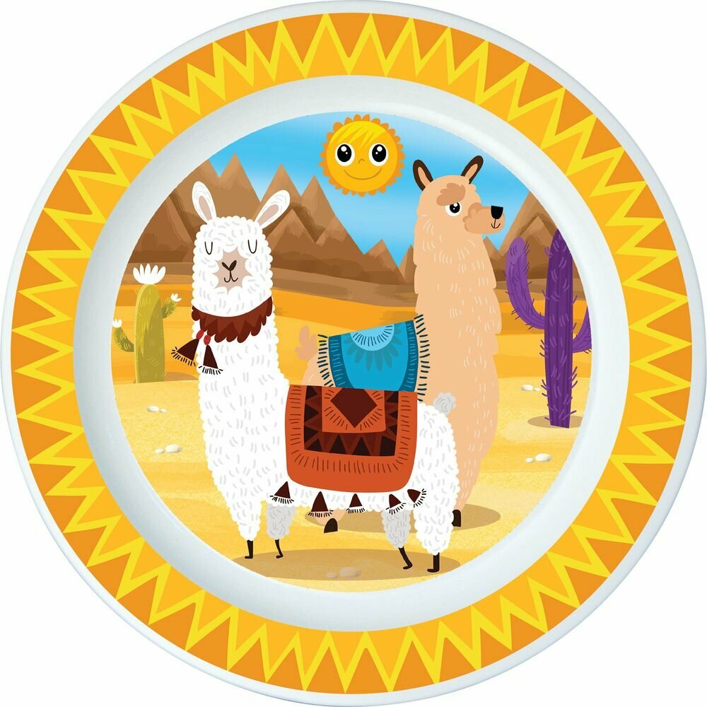 Тарелка пластиковая многоразовая (для СВЧ). Ламы