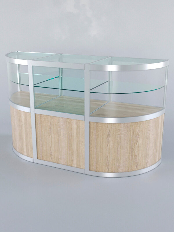 Прилавок из профиля с секторами №3 (без дверок), Дуб Сонома. Производитель товара - компания Westcom.