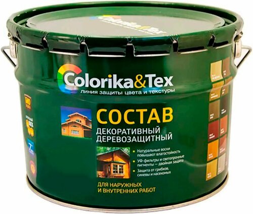 Состав декоративный деревозащитный Colorika & Tex 10 л лиственница ...