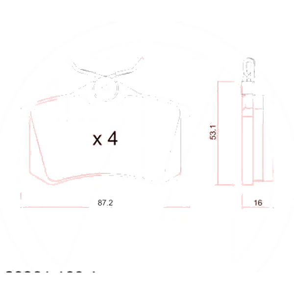 ZIMMERMANN 20961.160.1 (4254C1 / 440600295R / 440600364R) колодки дисковые задн. 87x53x16 \ Renault (Рено) Clio (Клио) / modus