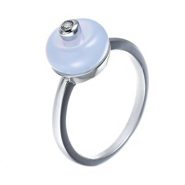 Кольцо, серебро, 925 проба, агат