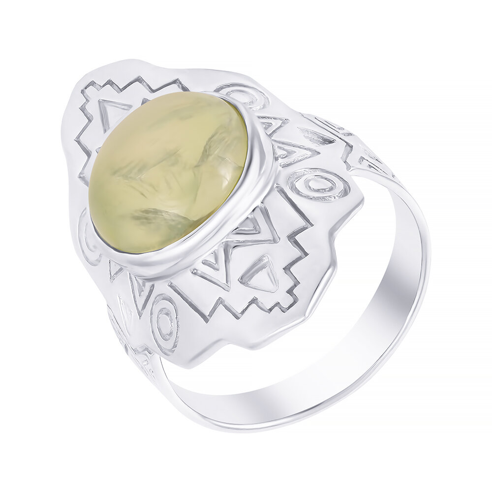 Кольцо, серебро, 925 проба, пренит