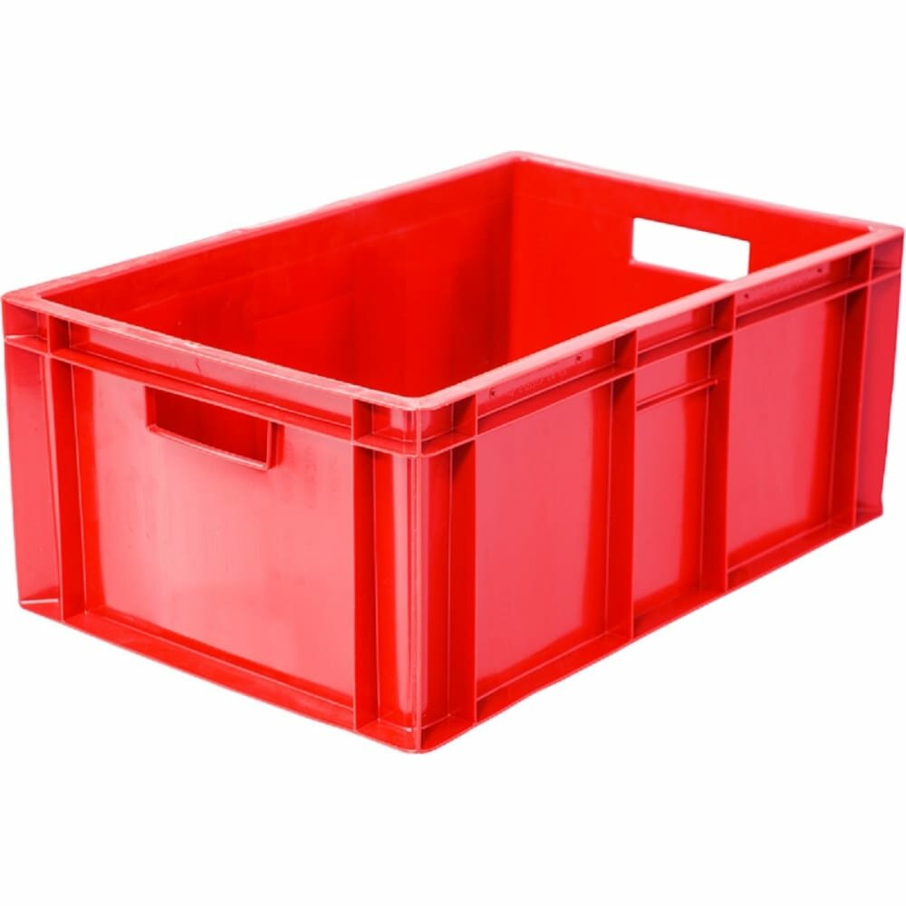 Универсальный пластиковый ящик для хранения и транспортировки, морозостойкий, красный, с ручкой, без крышки