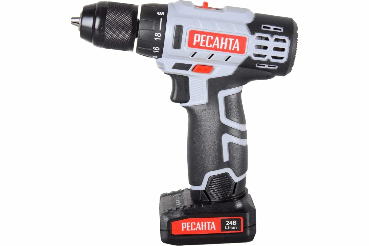 Аккумуляторная дрель-шуруповерт Ресанта ДА-24-2ЛК 75/14/7