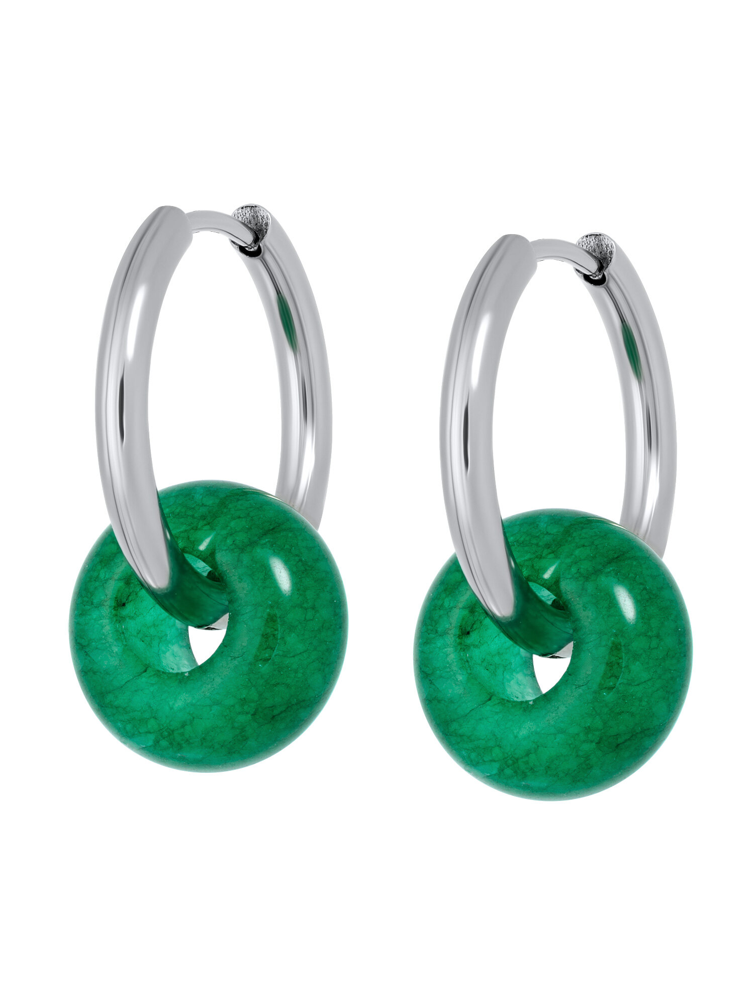 Серьги-трансформеры, жадеит