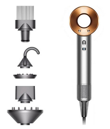 Фен Dyson Supersonic HD07 Nickel/Cooper (никель/медь), 5 шт насадок — фото 1