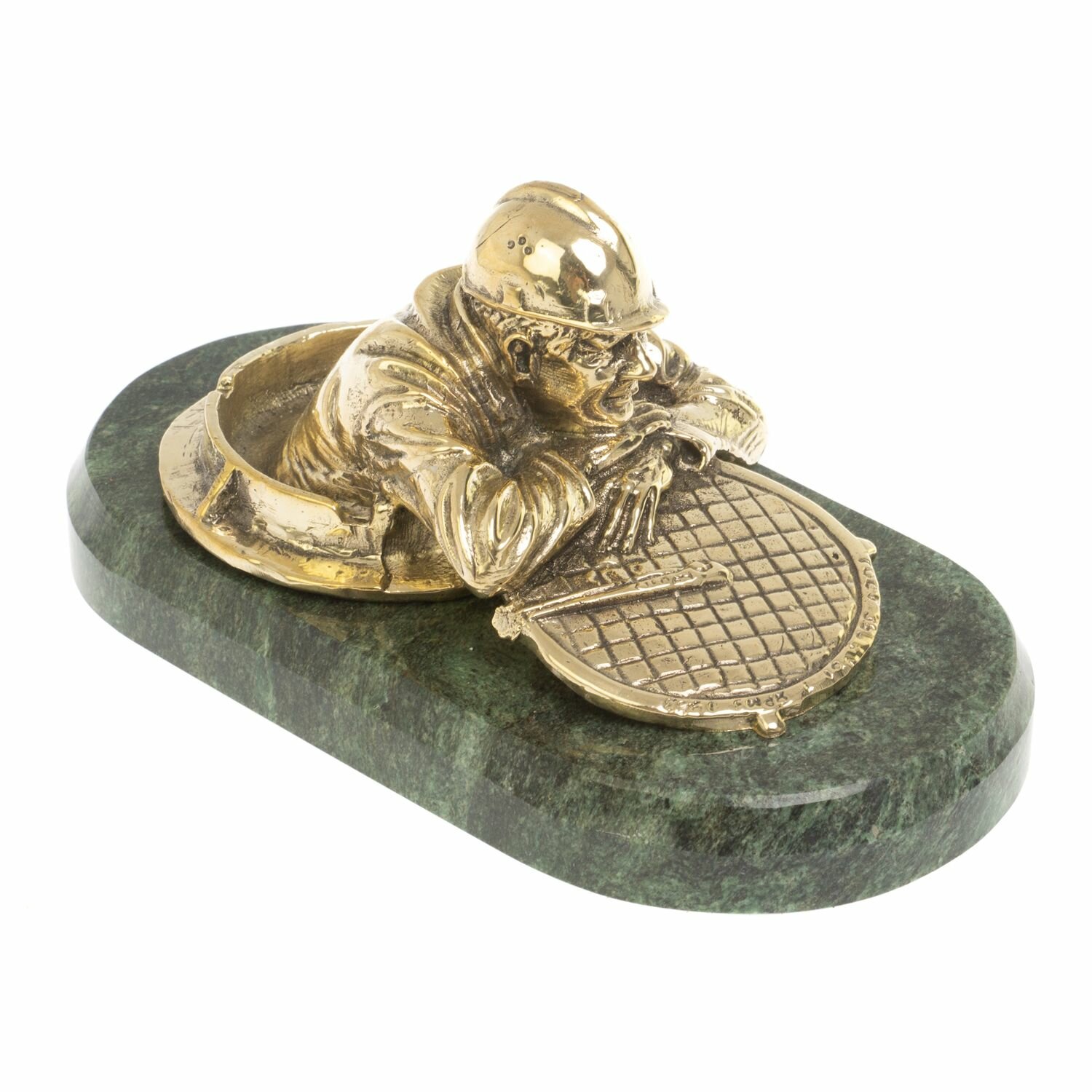 Статуэтка из бронзы "Сантехник" змеевик 19,5х10х9 см 126857