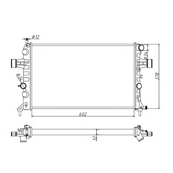 NRF 54668a (1300189 / 90570728 / 93277988) радиатор охлаждения двигателя Opel (Опель) Zafira (Зафира) 1.6 99-