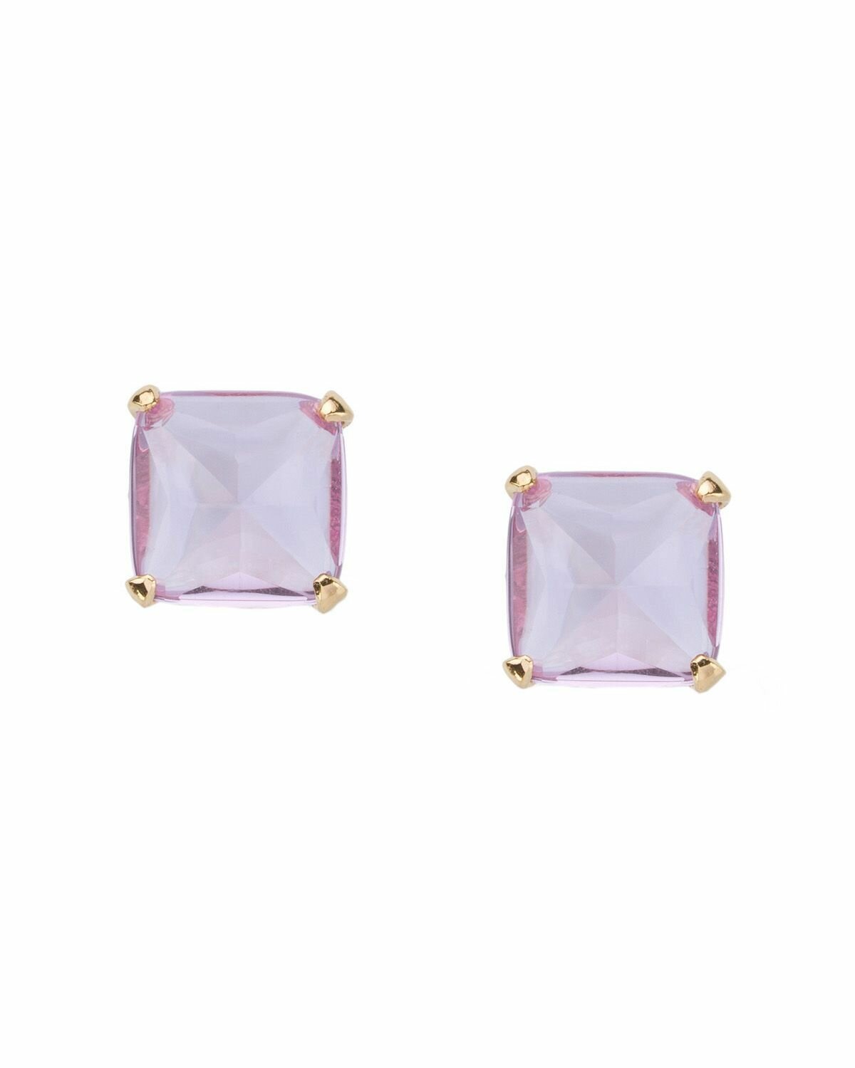 Серьги пусеты, серебро, 925 проба, золочение, стекло