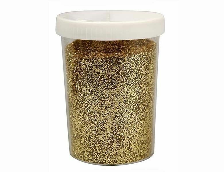 Блестящая присыпка золотая, пластиковый глиттер, 110 г, Kaemingk (Decoris)