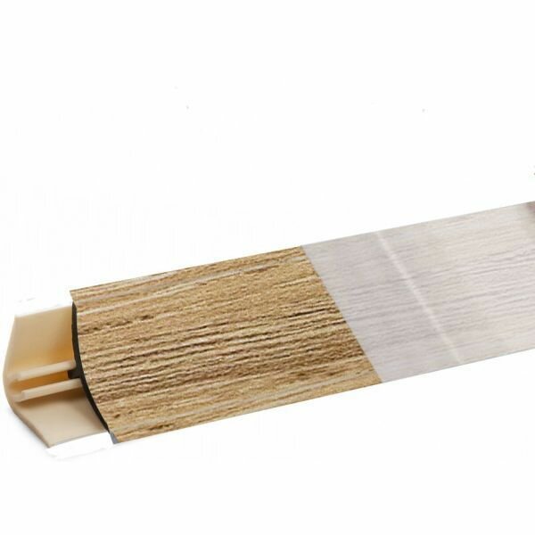 Плинтус для столешницы Korner LB15 с кабель-каналом мягкий край 15х15x3000мм ПВХ Дуб Сонома светлый