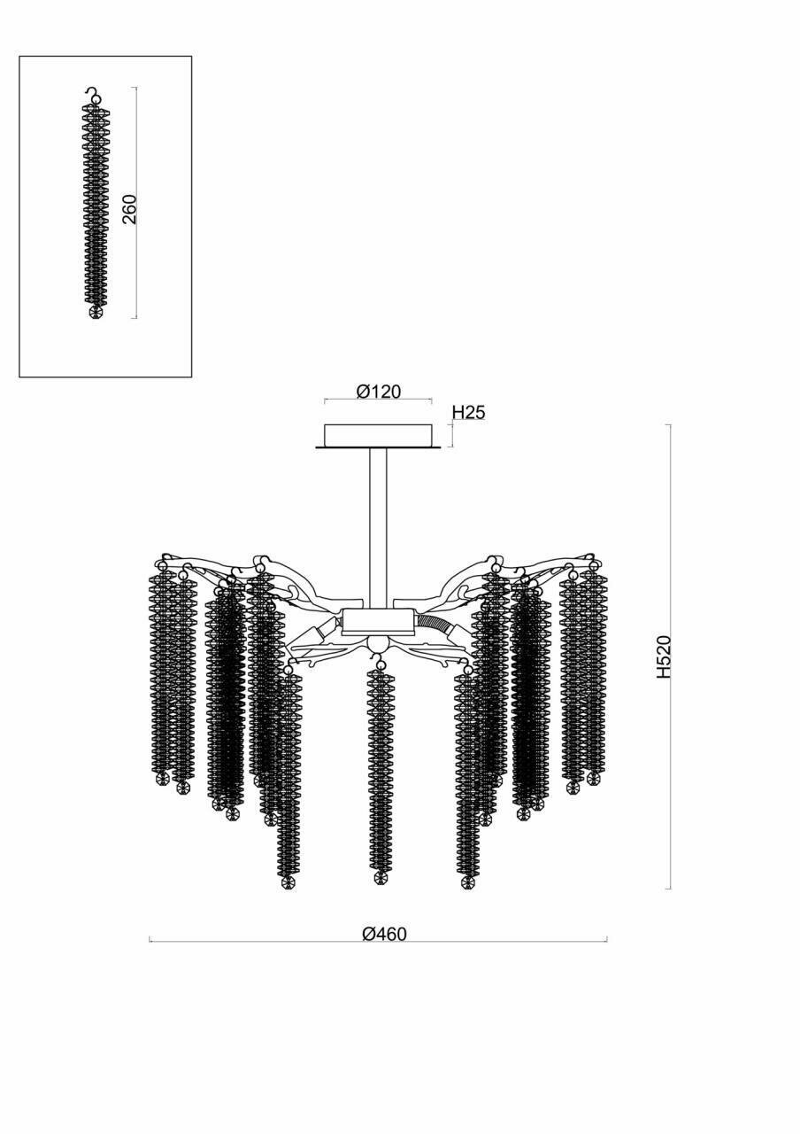 Светильник потолочный Freya Mineral, FR1010CL-06G, Стиль Классический