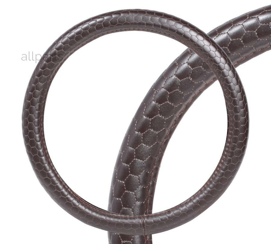 AIRLINE AWC-SL-04XL Оплетка на руль искусственная кожа с тиснением коричневая 42 см / XL (AWC-SL-04XL)